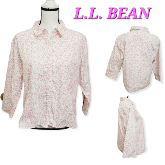 L.L. Bean | Tops | Ll Bean Floral Button Up Shirtblouse | Poshmark